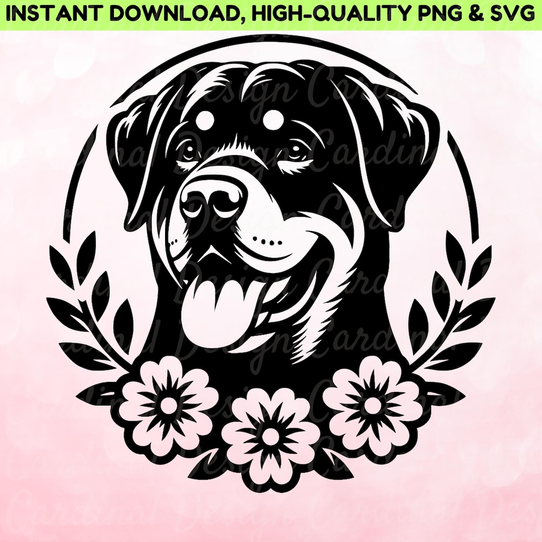Rottweiler SVG, Dog SVG Files for Cricut, Rottweiler Clipart, Rottie ...