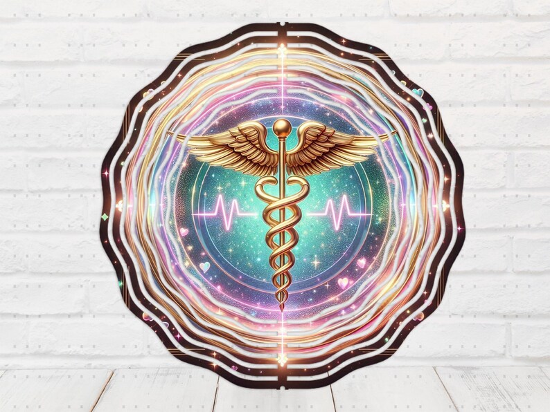 Nurse Wind Spinner PNG Sublimation Design 10inch Door Hanger Round ...