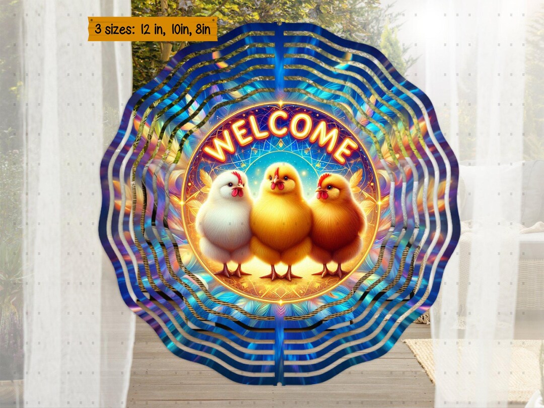 Welcome Wind Spinner PNG Sublimation Design 10inch Door Hanger Round ...