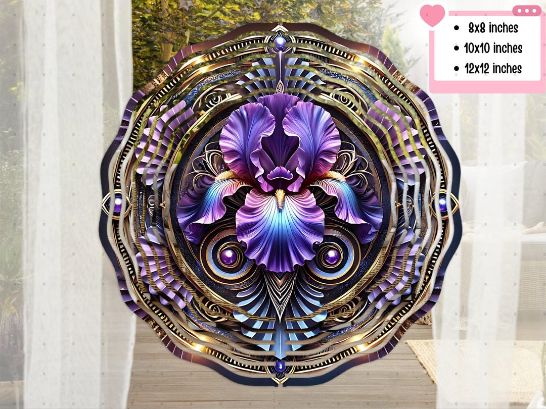 Purple Iris Wind Spinner PNG Sublimation Designs, Sublimation Wind ...