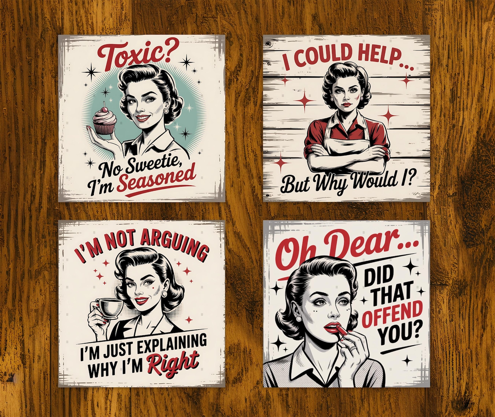 12 Sarcastic Quotes Coaster Sublimation Bundle, Funny Coaster Png Adult ...
