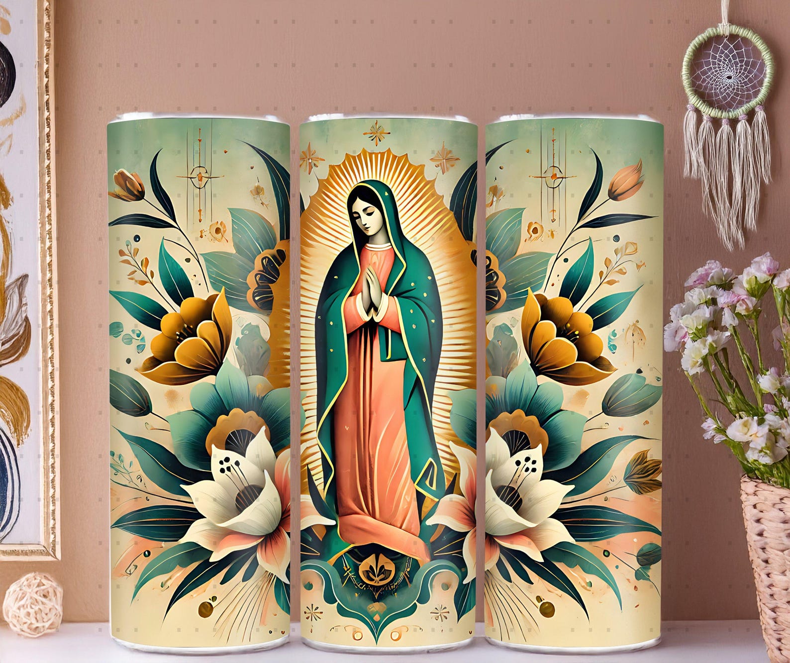 Virgin Mary Tumbler Wrap PNG Sublimation Design, Virgen De Guadalupe ...