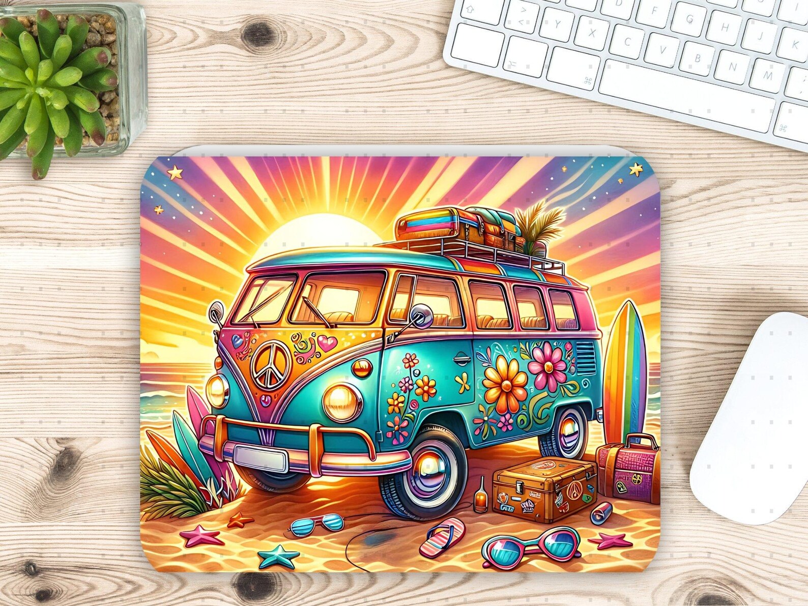 Retro Mouse Pad Sublimation PNG Design, Cute Mousepad Png, Hippie Tie ...