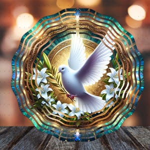 Easter Wind Spinner PNG Sublimation Design, Easter Dove Kaleidoscope ...