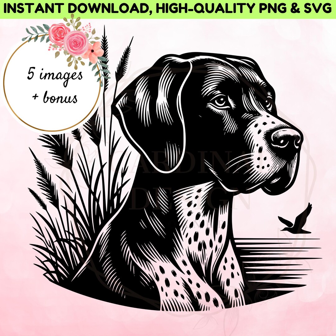 Pointer Dog SVG PNG Bundle German Shorthaired Pointer Duck Hunting Dog ...