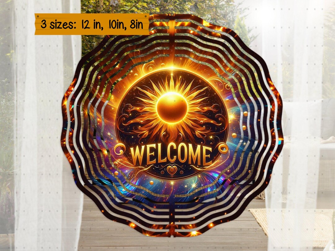 Welcome Wind Spinner PNG Sublimation Design 10inch Door Hanger Ornament ...