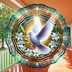 Easter Wind Spinner PNG Sublimation Design, Easter Dove Kaleidoscope ...
