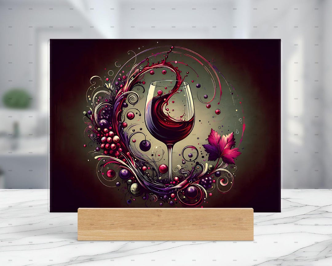 Wine Stained Glass Cutting Board Sublimation, Digital Download, Kitchen ...
