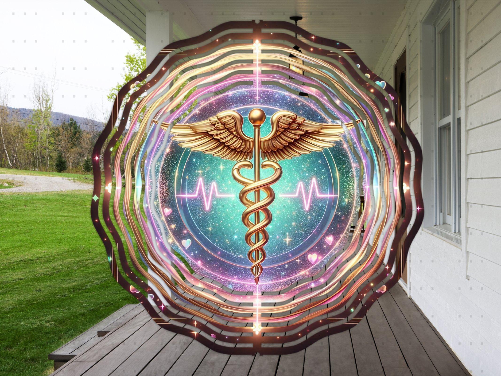 Nurse Wind Spinner PNG Sublimation Design 10inch Door Hanger Round ...