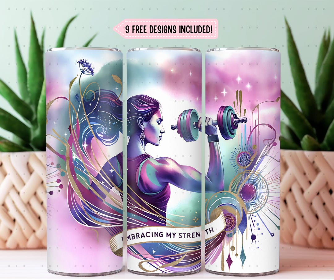 Gym Workout Tumbler Wrap Sublimation Design, Woman 20oz Skinny Straight ...