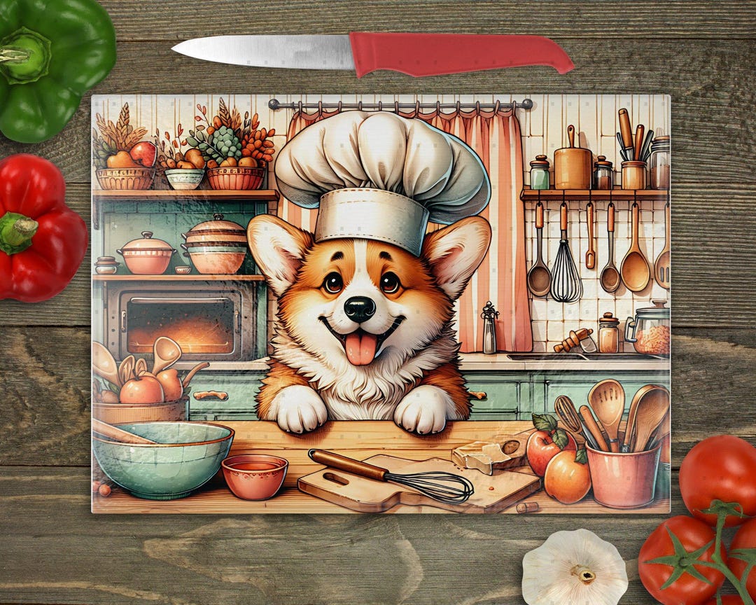 Corgi Dog Cutting Board PNG SVG Sublimation, Corgi Dog Chopping Board ...