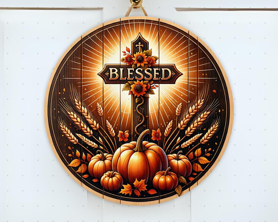 Blessed Faith Welcome Rustic Sign Door Hanger Png Sublimation Design ...