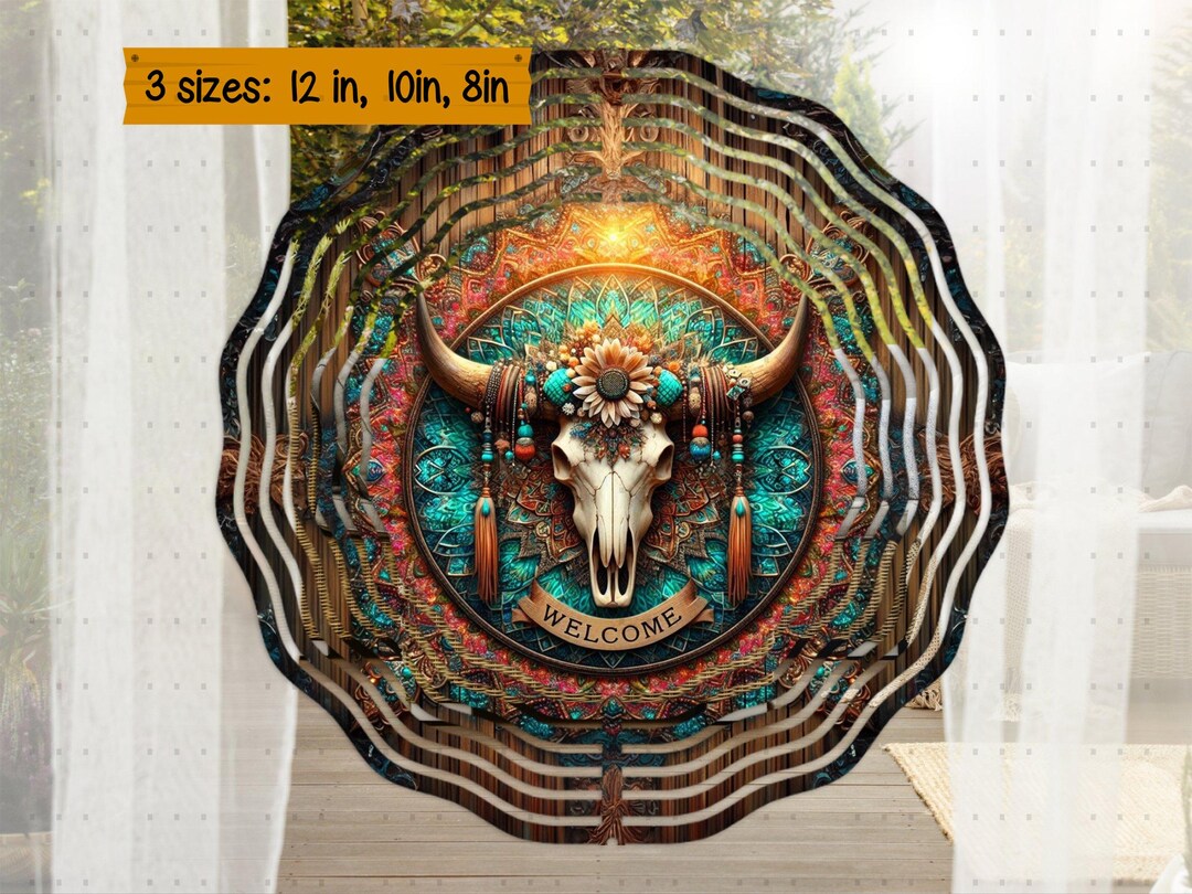 Western Country Wind Spinner PNG Sublimation Design 10inch Door Hanger ...