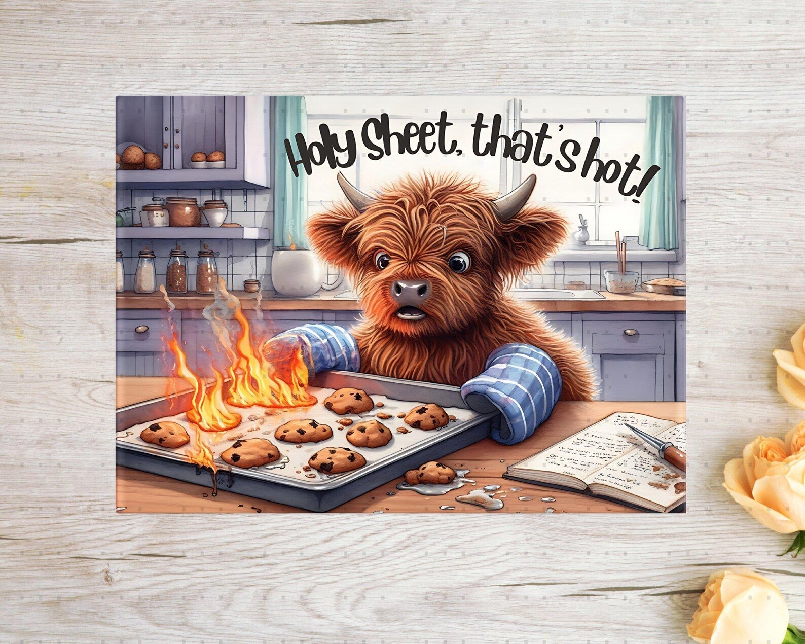 Funny Highland Cow Cutting Board PNG Sublimation Design, Kitchen Pun ...