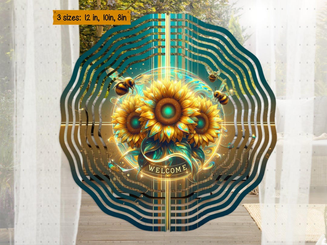 Welcome Wind Spinner PNG Sublimation Design 10inch Door Hanger Round ...