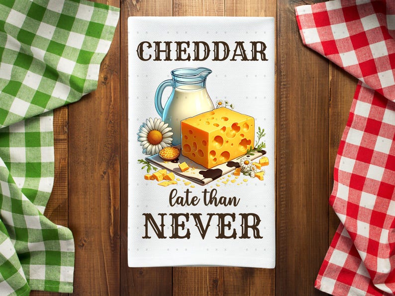 5 Funny Kitchen Tea Towel PNG Bundle Sublimation Design, Cheese Lover ...