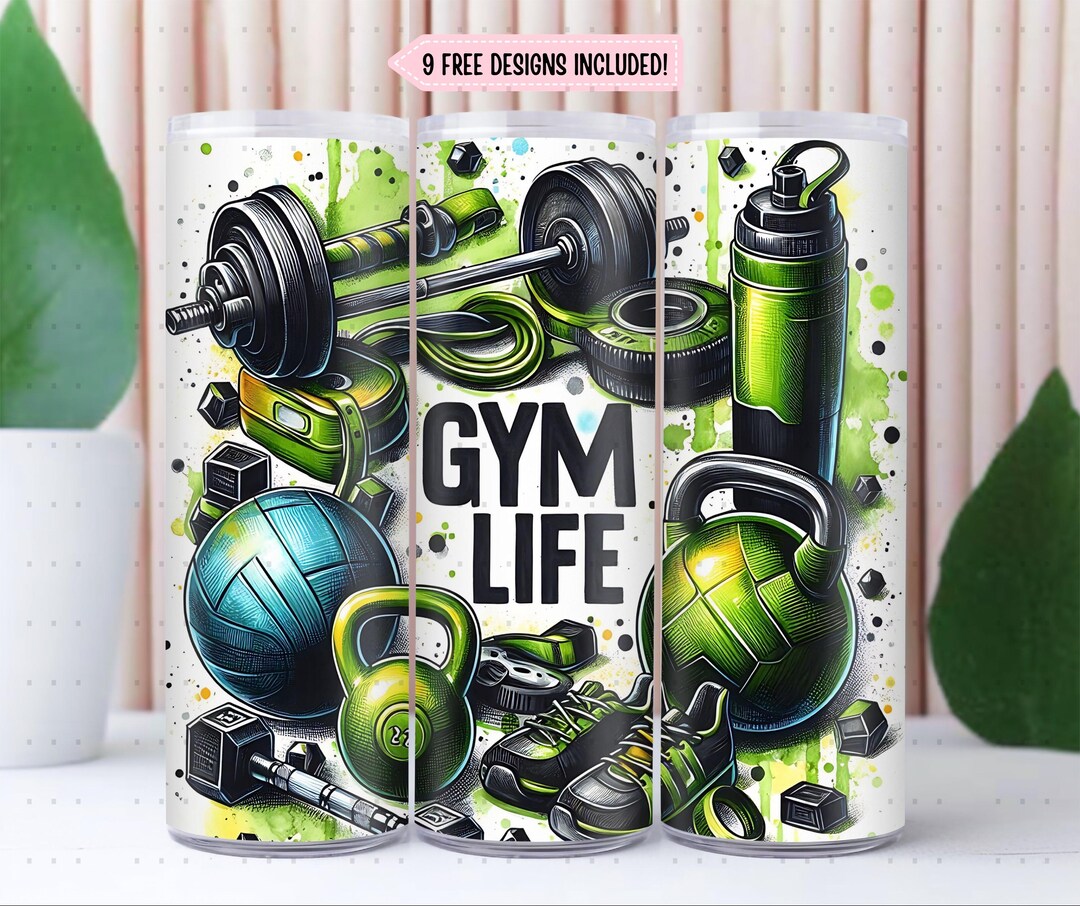 Gym Life Tumbler Wrap PNG Sublimation Design, Personal Trainer Tumbler ...