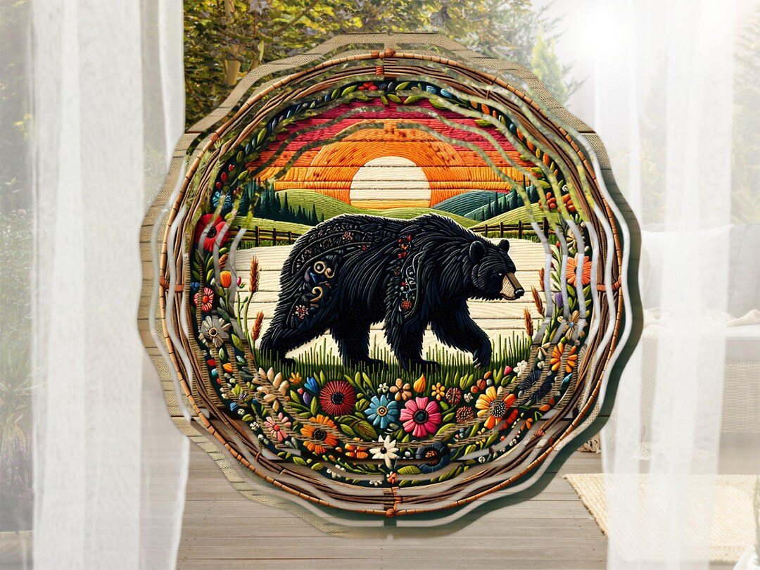 Bear Wind Spinner PNG Sublimation Designs, Embroidery Style Sublimation ...