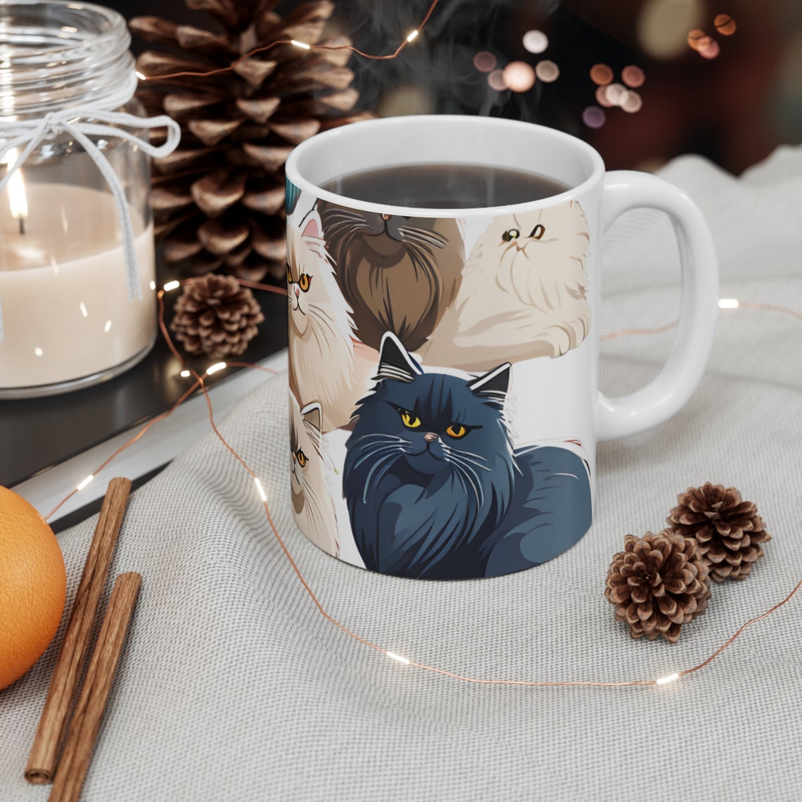Persian Cat Coffee Mug Cute Cat Tea Cup, Animal Lover Gift, Kitty ...