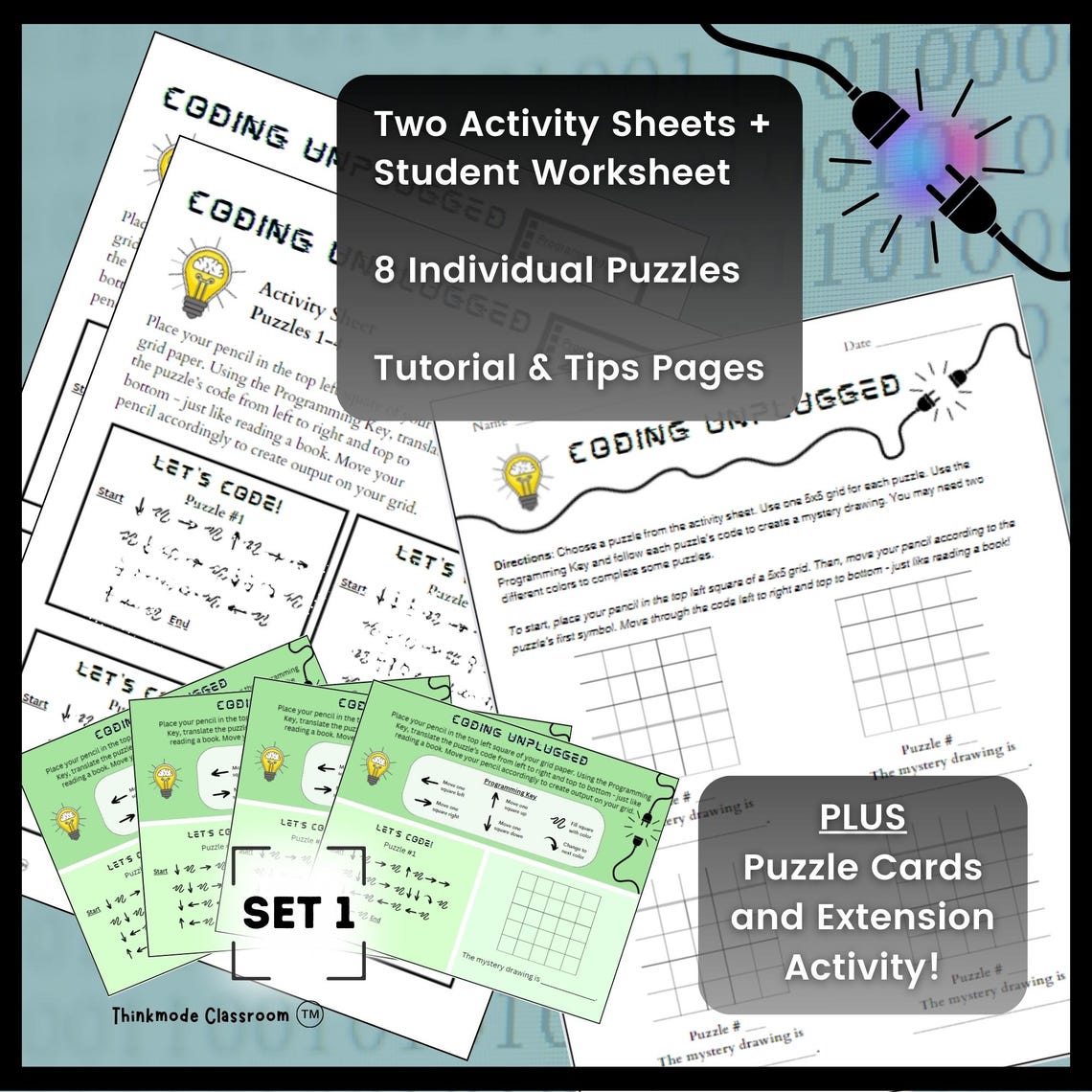 Coding Unplugged SET 1 Offline Mini Puzzles for Middle School-the ...