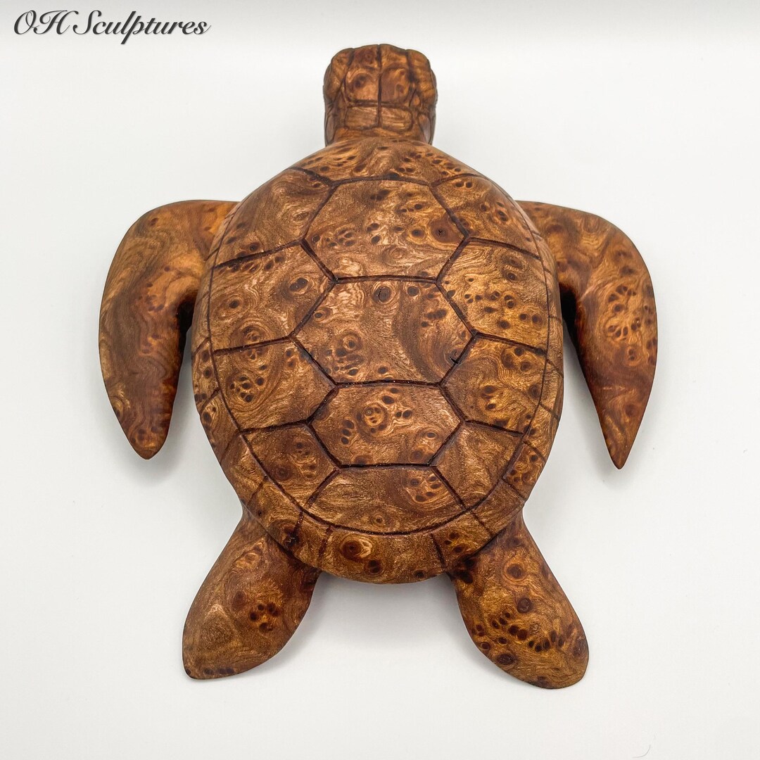 Sea Turtle hand Carved From Elm Burr - Etsy