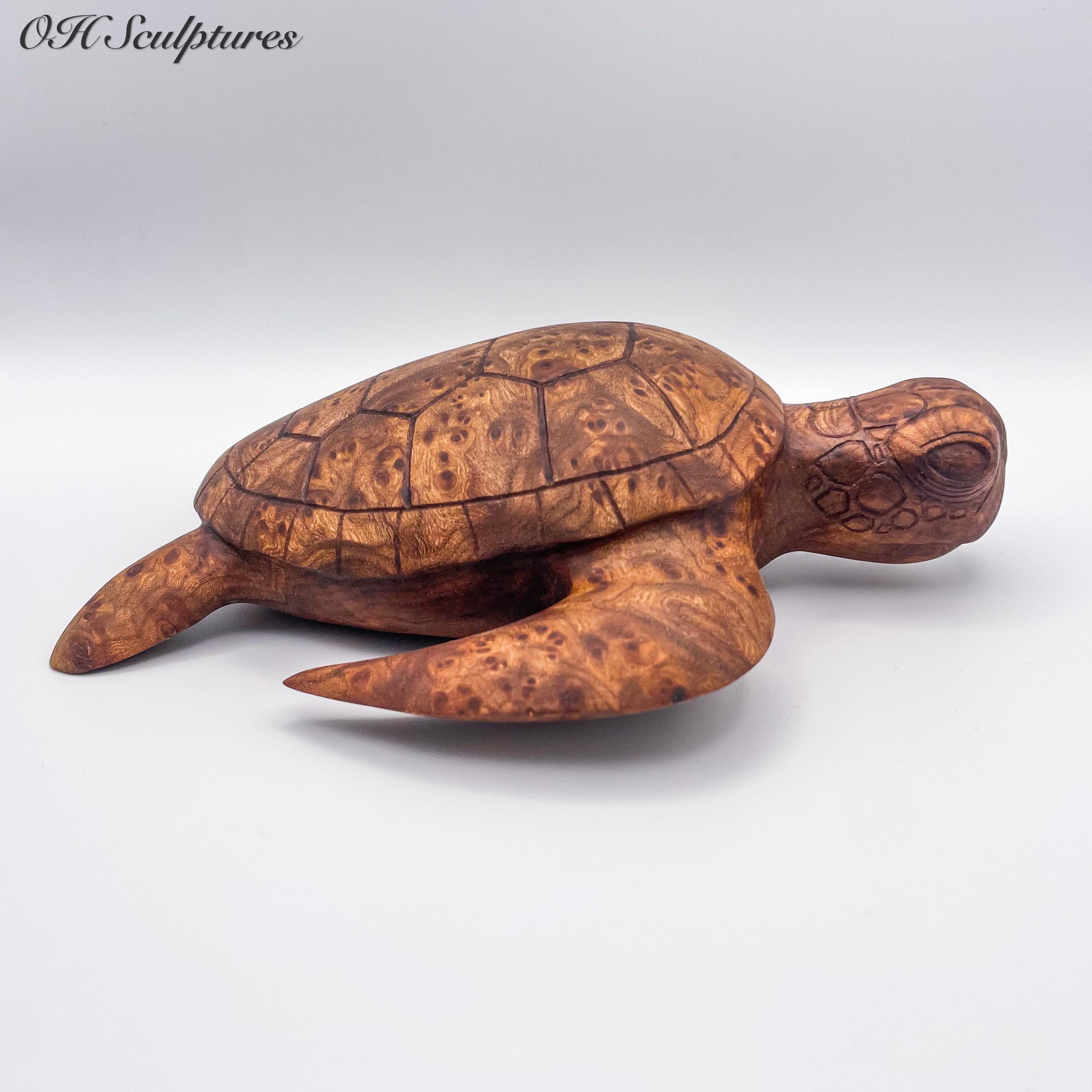 Sea Turtle hand Carved From Elm Burr - Etsy
