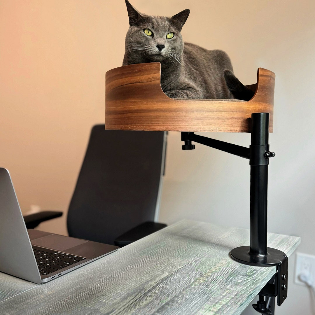 Modern Desk Nest Cat Bed, Cat Tower Furniture, Small Pet Bed, Cozy Cat ...