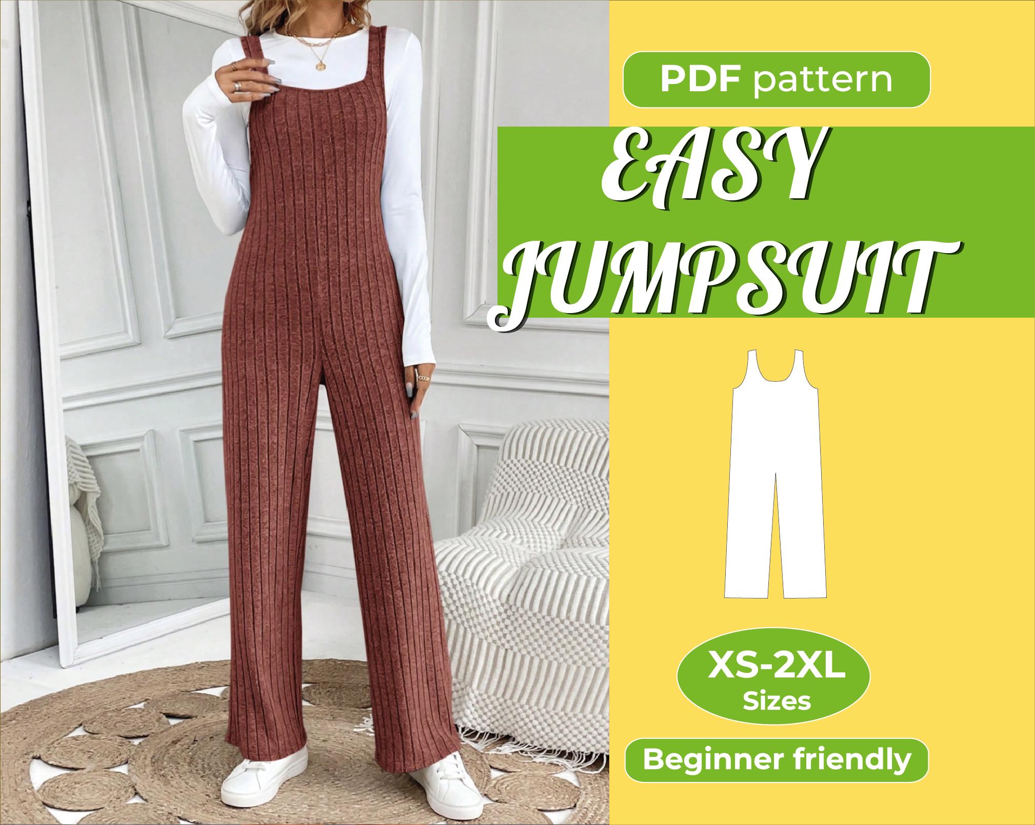 Jumpsuit Sewing Pattern | XS-XXL | Sewing Patterns | Overalls Pattern ...