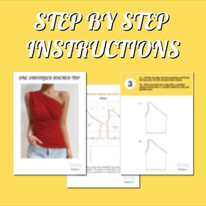 One-shoulder Ruched Top Sewing Pattern | XS-XL | DIY Asymmetric Women's ...