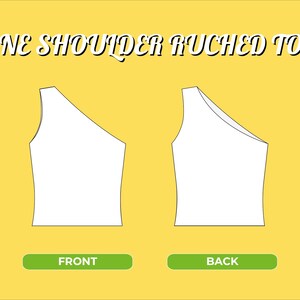 One-shoulder Ruched Top Sewing Pattern | XS-XL | DIY Asymmetric Women's ...