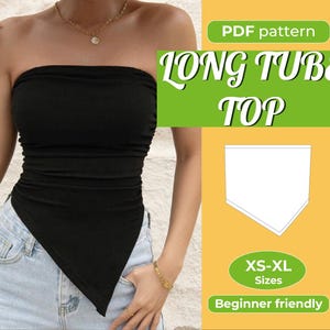 Tube Top Sewing Pattern | XS-XL | Instant Download | Stretchy Top ...