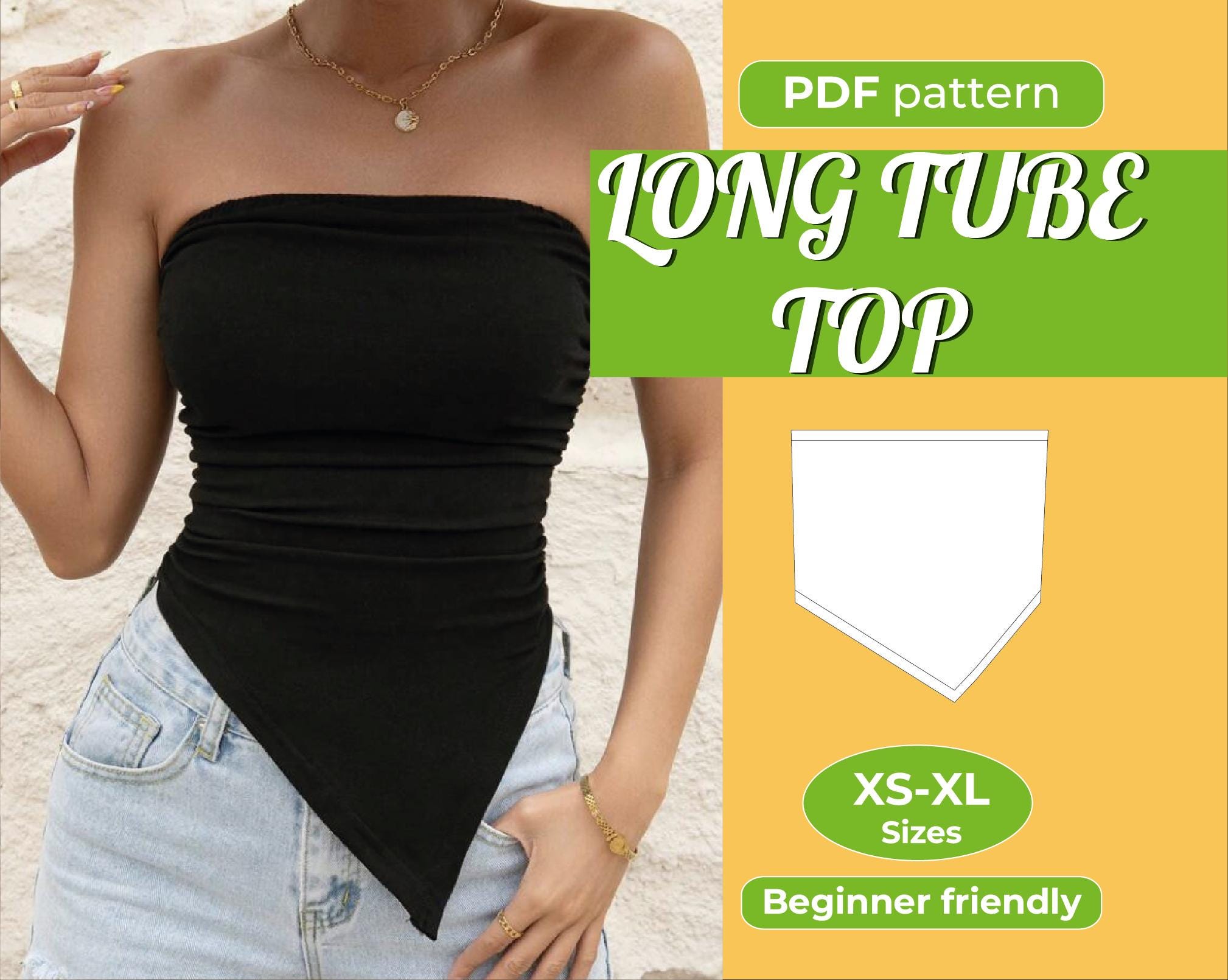 Tube Top Sewing Pattern | XS-XL | Instant Download | Stretchy Top ...