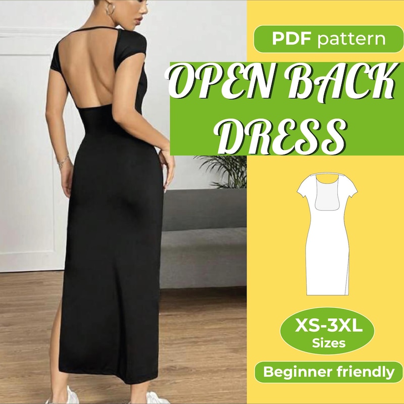 Backless Dress Pattern - Etsy