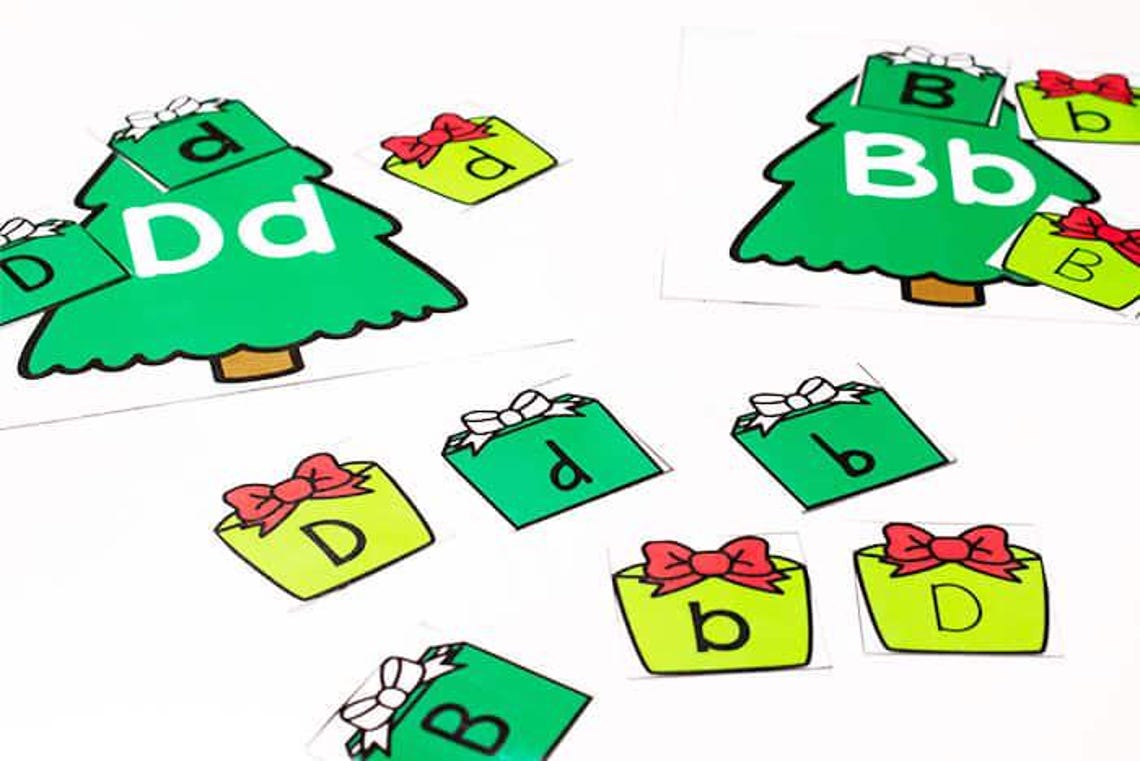 Christmas Tree Letter Matching Game | Christmas Alphabet Sorting ...