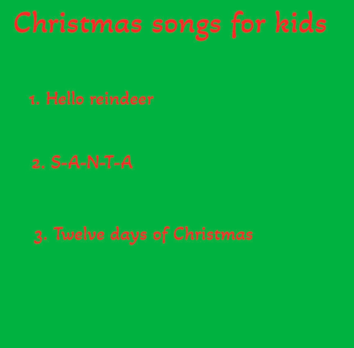 Preschool Christmas Songs Playlist: MP3 Download for Kids - Etsy