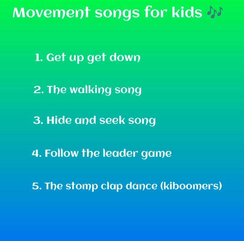 Preschool Music & Movement Songs: MP3 Playlist (digital Download) - Etsy