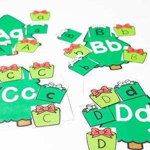 Christmas Tree Letter Matching Game | Christmas Alphabet Sorting ...