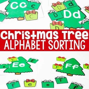 Christmas Tree Letter Matching Game Christmas Alphabet Sorting ...