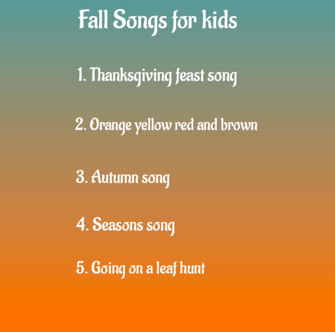Fall Thanksgiving Songs Playlist: Educational Music for Kids (MP3 ...