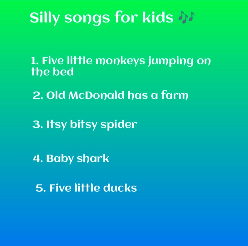 Preschool Silly Songs Playlist: Music and Movement (MP3 Download) - Etsy