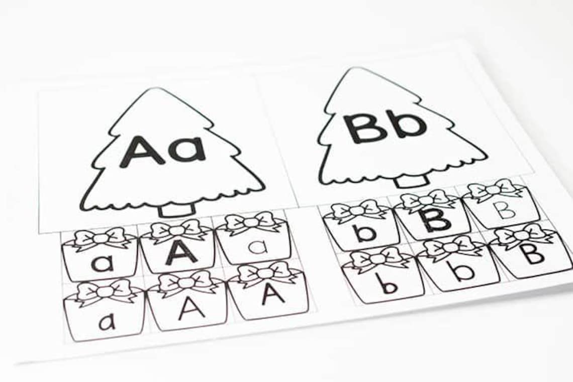 Christmas Tree Letter Matching Game Christmas Alphabet Sorting ...