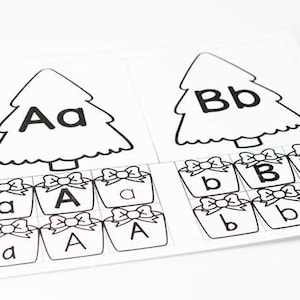 Christmas Tree Letter Matching Game | Christmas Alphabet Sorting ...