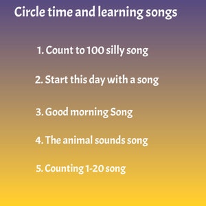 Preschool Circle Time Songs: MP3 Playlist (digital Download) - Etsy