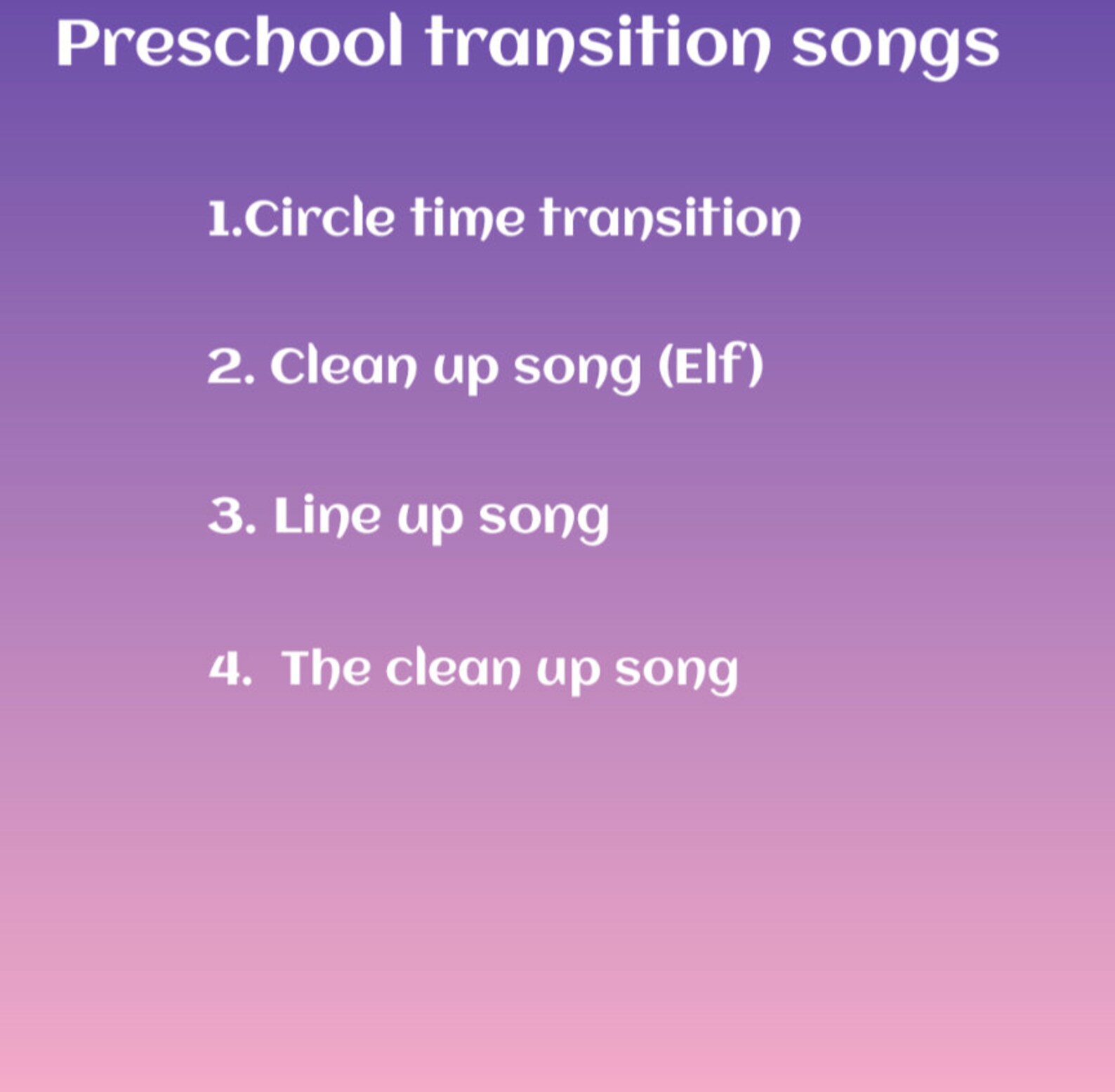 Preschool Transition Songs Playlist | Classroom Management | Mp3 ...