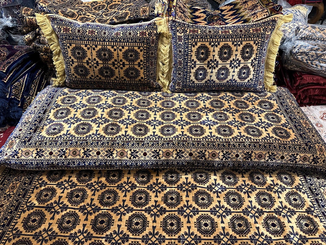 Set of 1 Floor Sofa Cover 2 Double Side Pillows Covers Afghan Tohsak ...