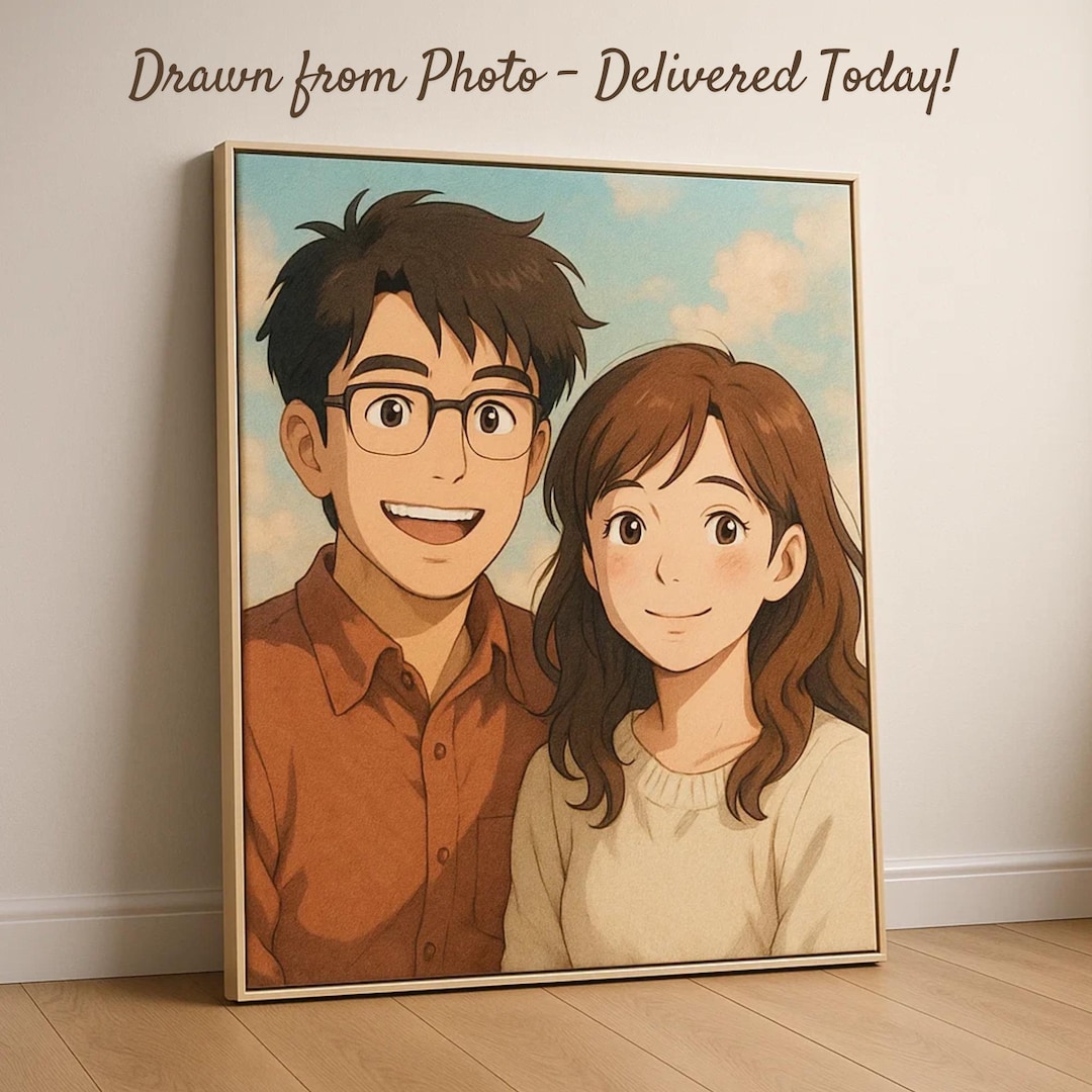 Custom Ghibli Style Portrait – Anime Couple, Pet or Family – Studio ...