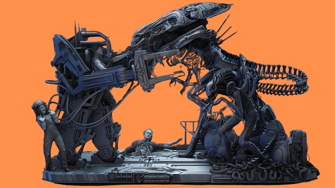 Fan Art Sc-fi Horror Final Battle STL for 3D Printing - Etsy