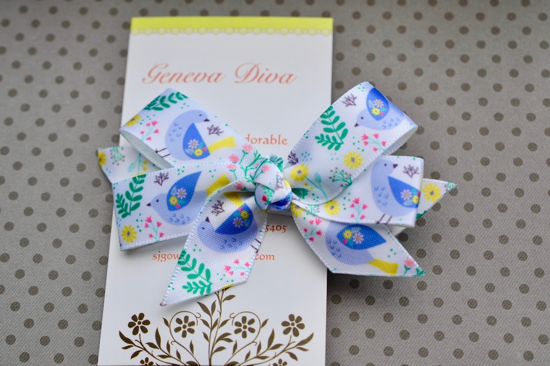 A15 - Little Bluebirds Mini Diva Bow - Etsy