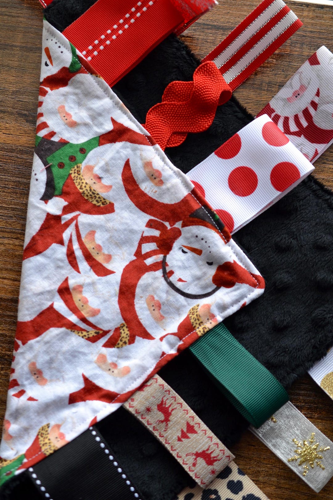 Leopard Santa Ribbon Lovey Blanket - Etsy