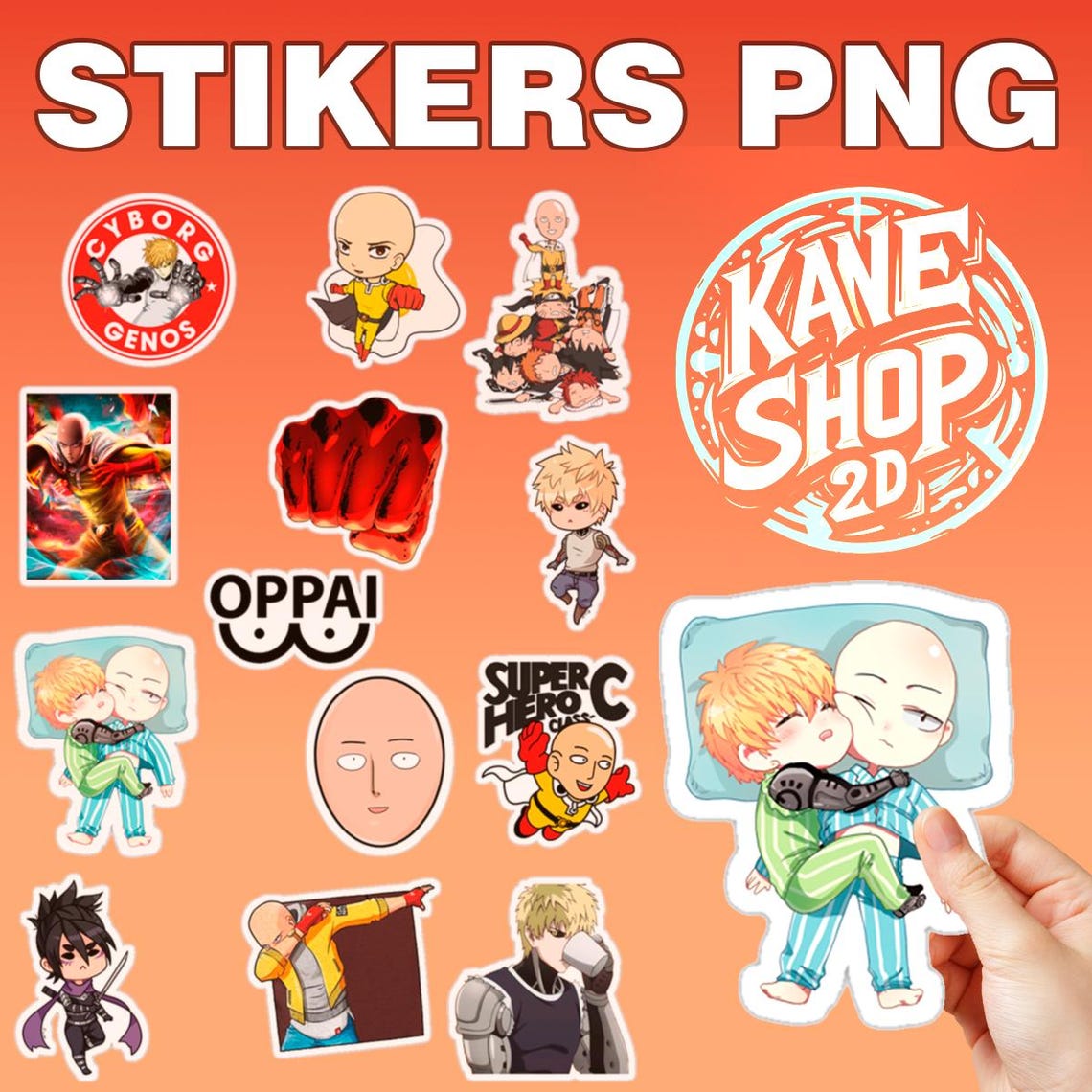 Anime Stickers Pack Saitama Cute PNG TIFF Without Background Ready for ...